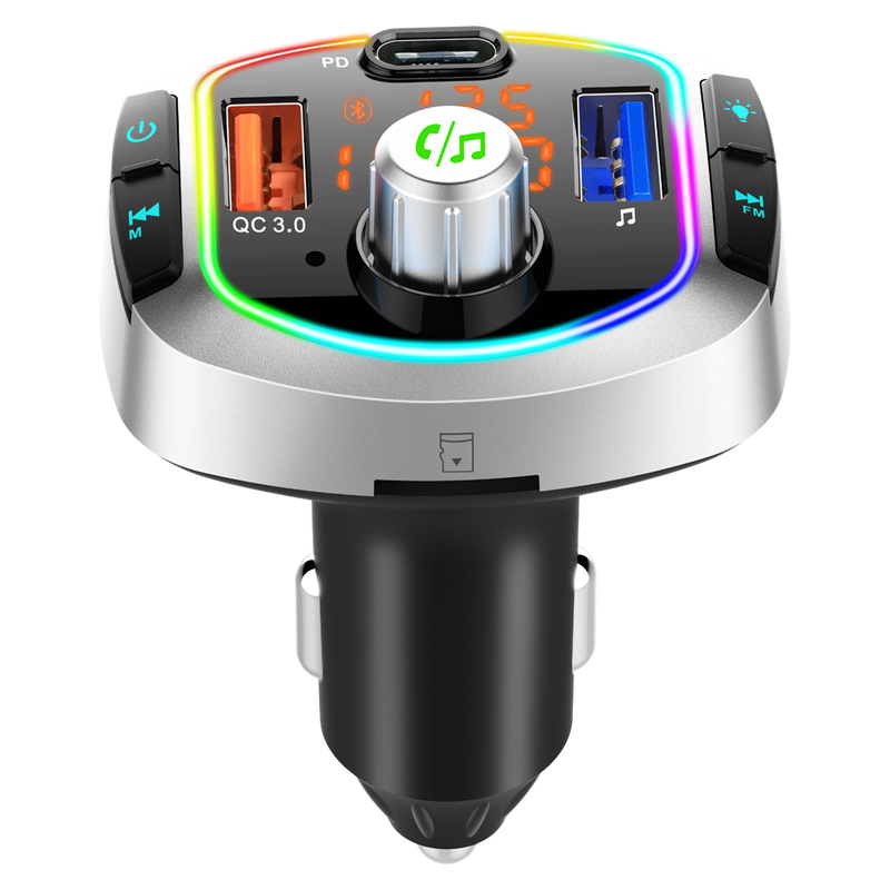 Lecteur MP3 de voiture avec éclairage d'ambiance RGB, compatible ...