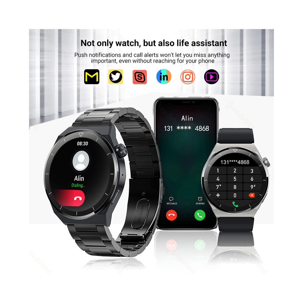 (GT3 Pro Black Steel) Kompatible Huawei GT3 Pro Smartwatch für ...
