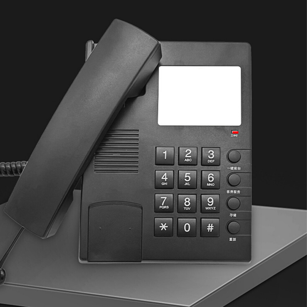 Corded Landline Hotel Room Desk Phone With Large Buttons-Black on OnBuy