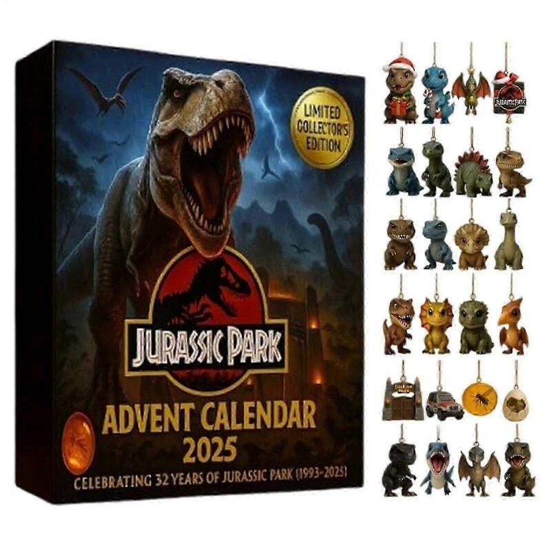2025 Jurassic Park calendar Christmas Dinosaur Advent 2025 24 Days ...