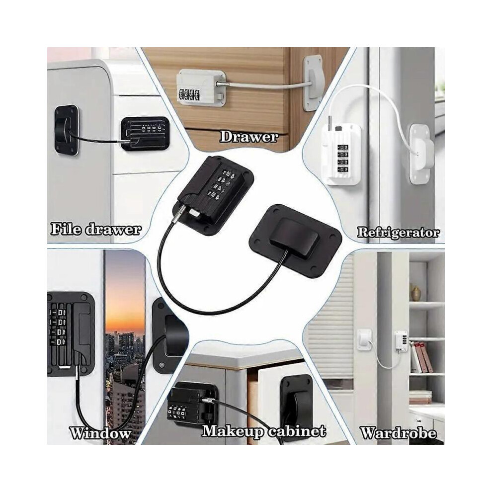 (password, Black) 4-round Cipher Window Lock Strong Tensile Resistance ...