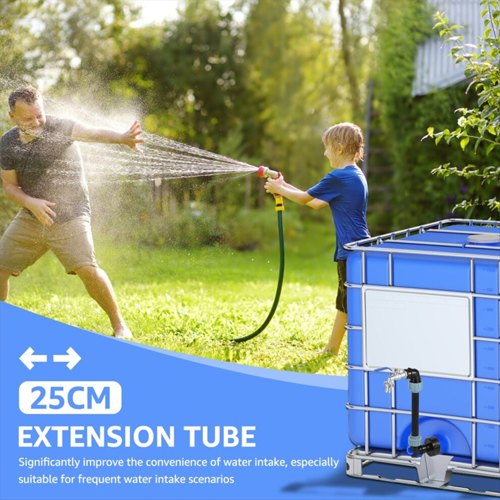 IBC-Tank-Schwanenhalsadapter-Set mit Messinghahn (3/4 Zoll Auslass) für ...