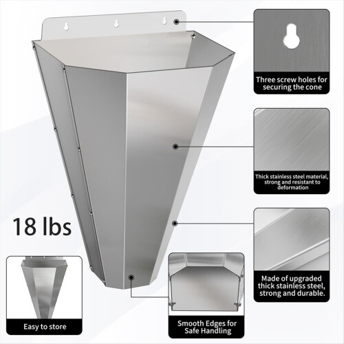 Chicken Cone, Stainless Steel Poultry Restraining Cone with Safety ...