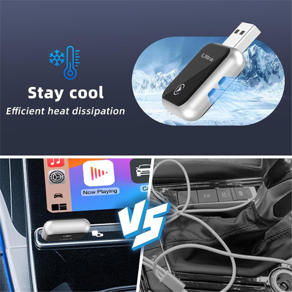 Adaptador CarPlay sem fio, design mini USB para carros com CarPlay com ...