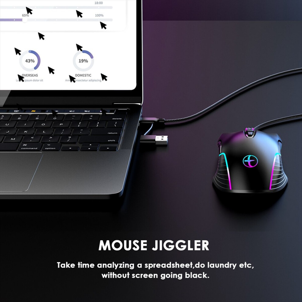 USB/Type-C Ergonomic Wired Gaming Mouse with RGB Backlit, Moving Mouse ...