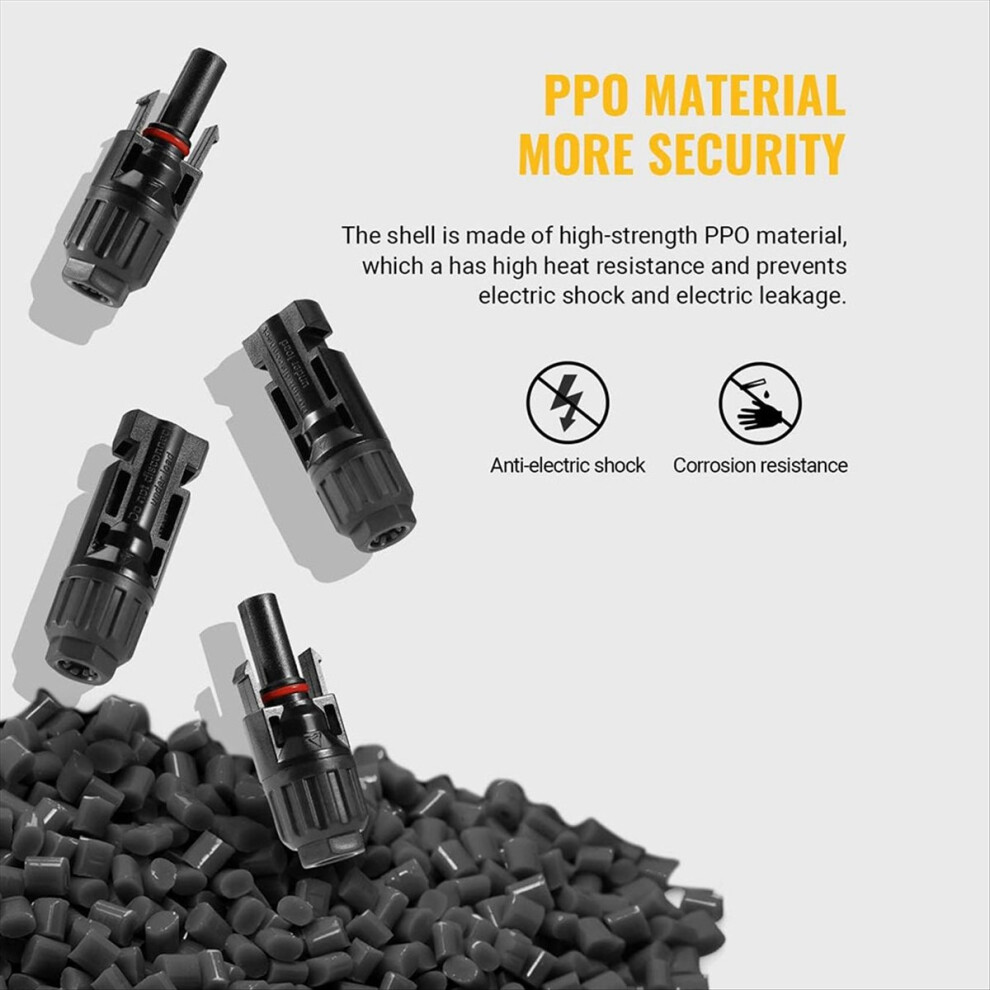 10 Pairs Solar Connector,20Pcs Solar Panel Cable Connectors Adapter ...