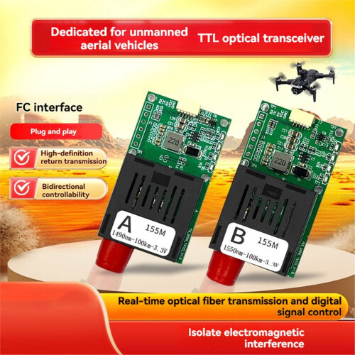 FPV TTL Optical Fiber Transceiver Receiver Module Optical Port UART ...