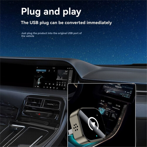2IN1 Wireless CarPlay Android Auto Adapter BT+WIFI USB Dongle Plug Play ...