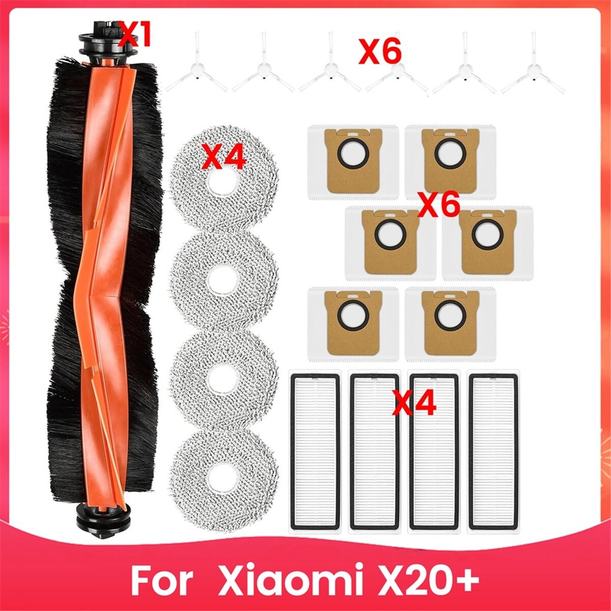 Pièces de rechange pour aspirateur robot X20+ : brosses principales ...