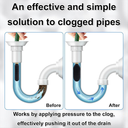 2pcs Drain Bladders, Rubber Drain Cleaner for 1-2inch & 1.5-3inch Pipe ...