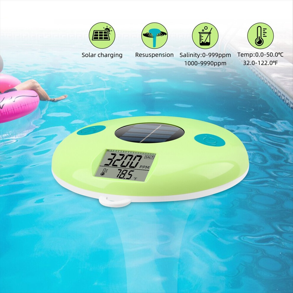 Solar Salinity Meter Temp Salt Tester Waterproof Floating Pool Salt ...