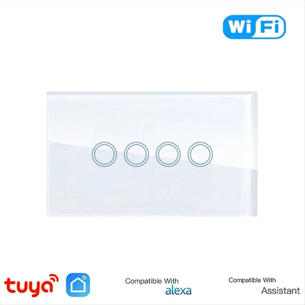 Intelligenter WLAN-Lichtschalter 2500 W, 4-fach Touch-Schalter mit ...