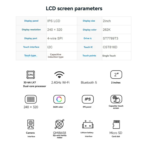 ESP32-S3 2inch IPS Capacitive Touchscreen Development Board 240x320 LCD ...
