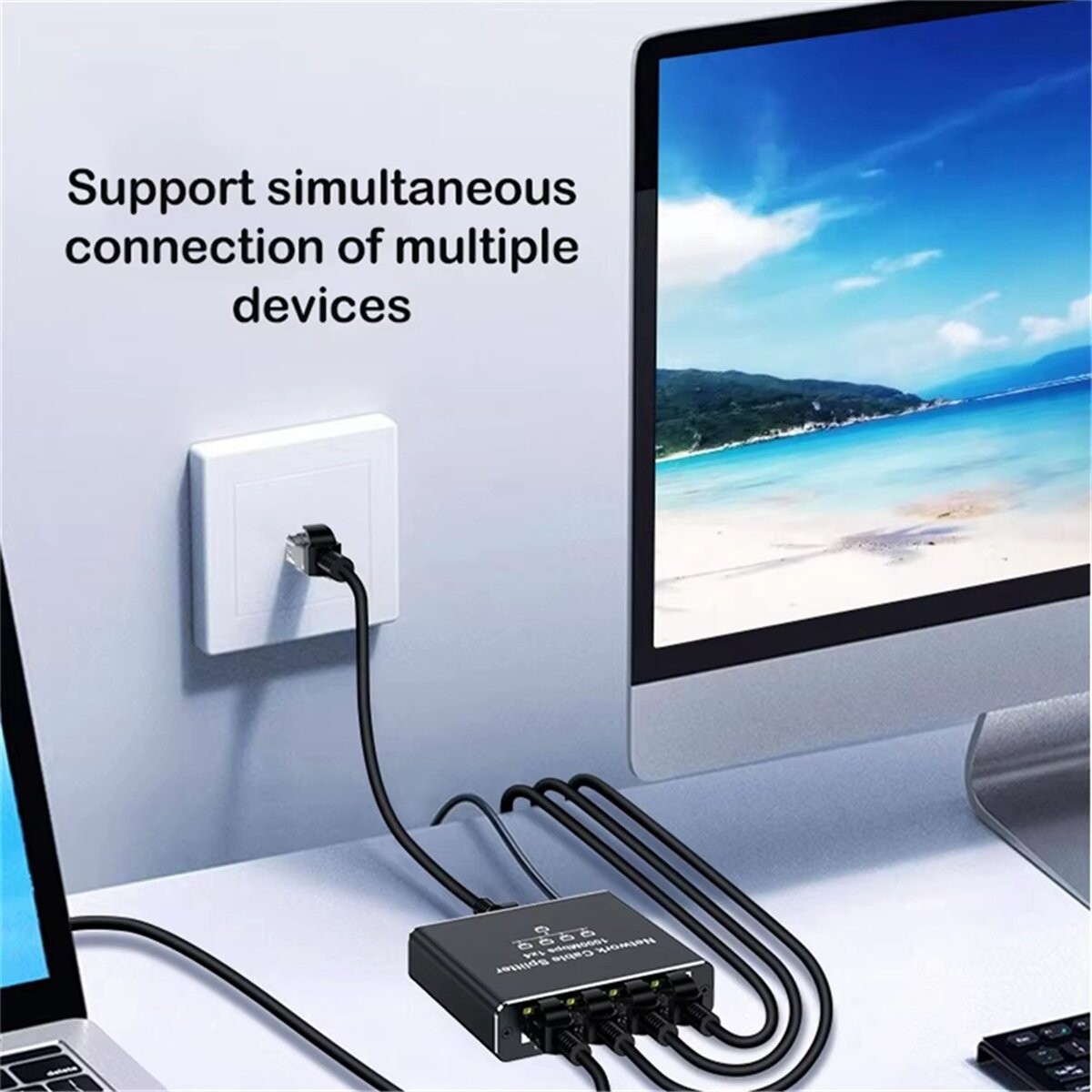 Adaptateur Ethernet 1000 Mbps, répartiteur Internet LAN Cat 6 RJ45 ...