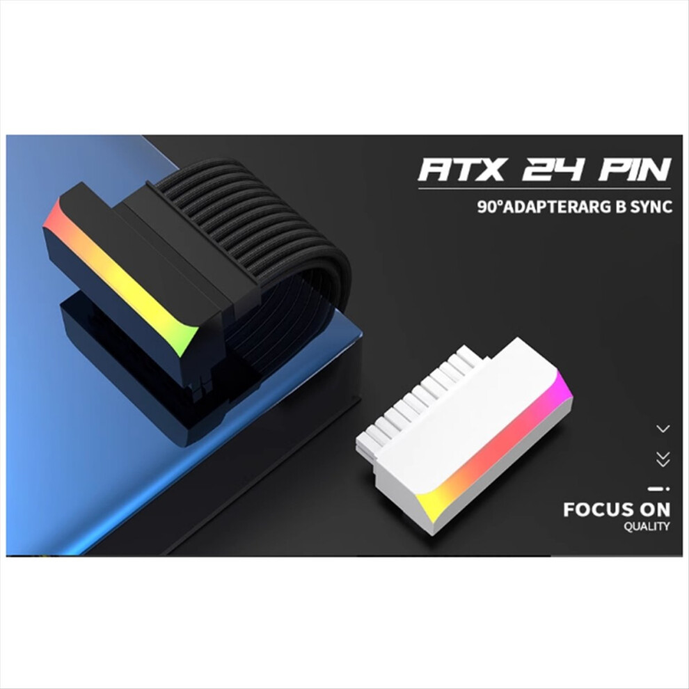 ATX 24Pin to 90 ARGB Power Adapter Motherboard Power Supply Cable ...