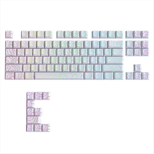 97 Keys Contour Lines PBT Double Shot Keycaps Backlit Translucent ...