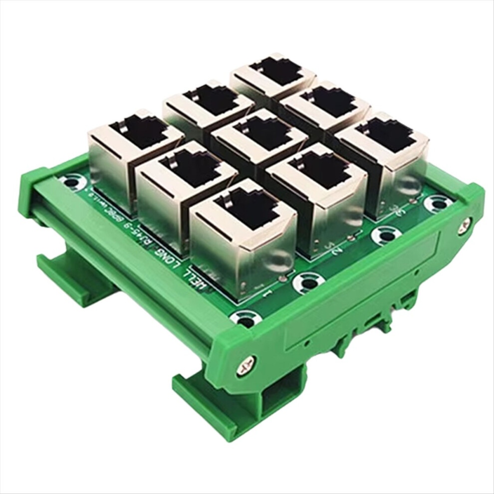 RJ45 8P8C Jack 9-Way Breakout Board,Terminal Block, Connector RJ45 ...
