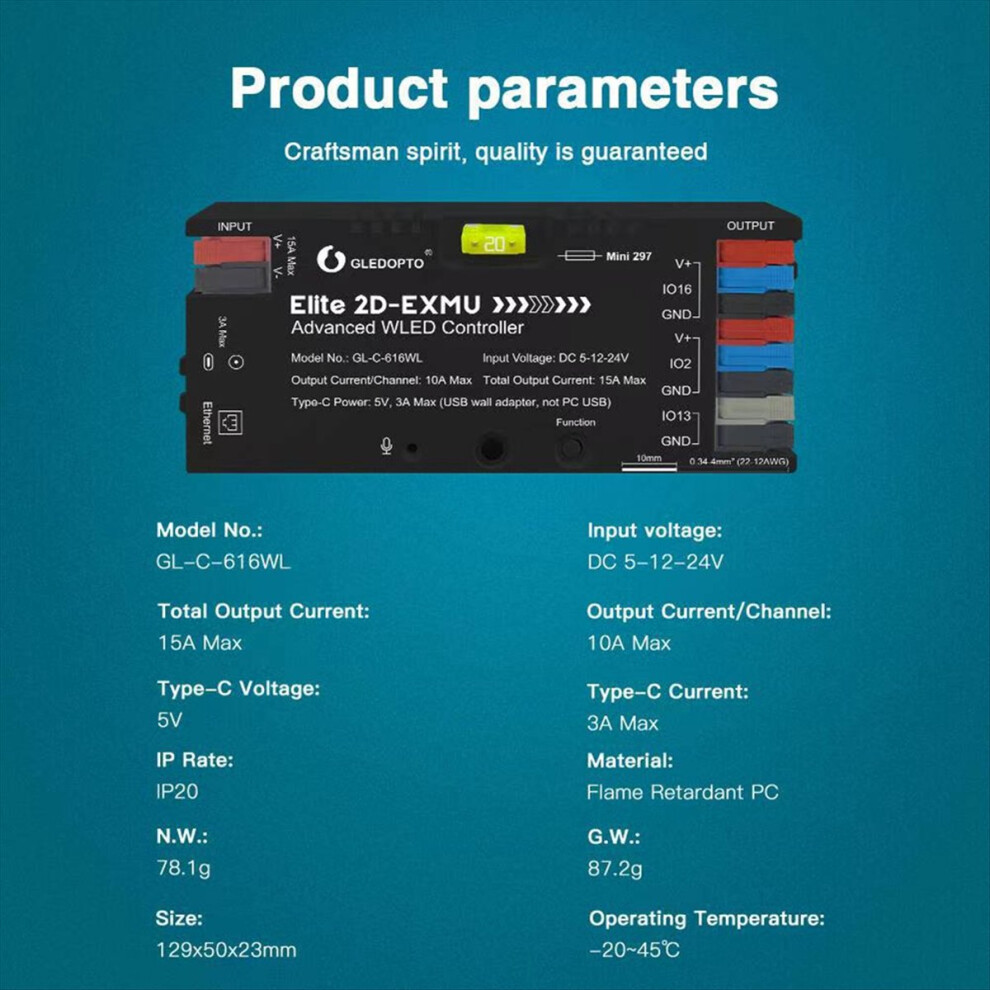 Controller per strisce luminose digitali indirizzabili con interfaccia ...