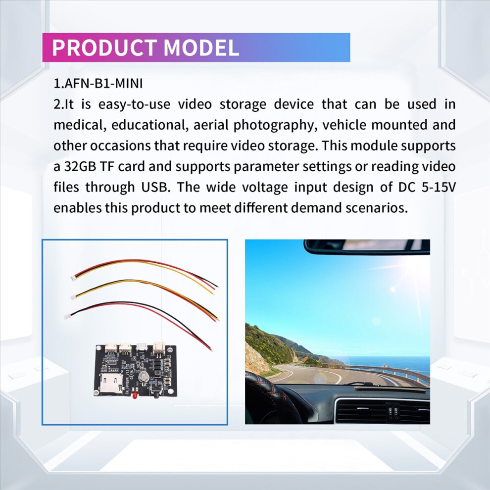 Module enregistreur vidéo embarqué (DVR) monocanal avec entrée et ...