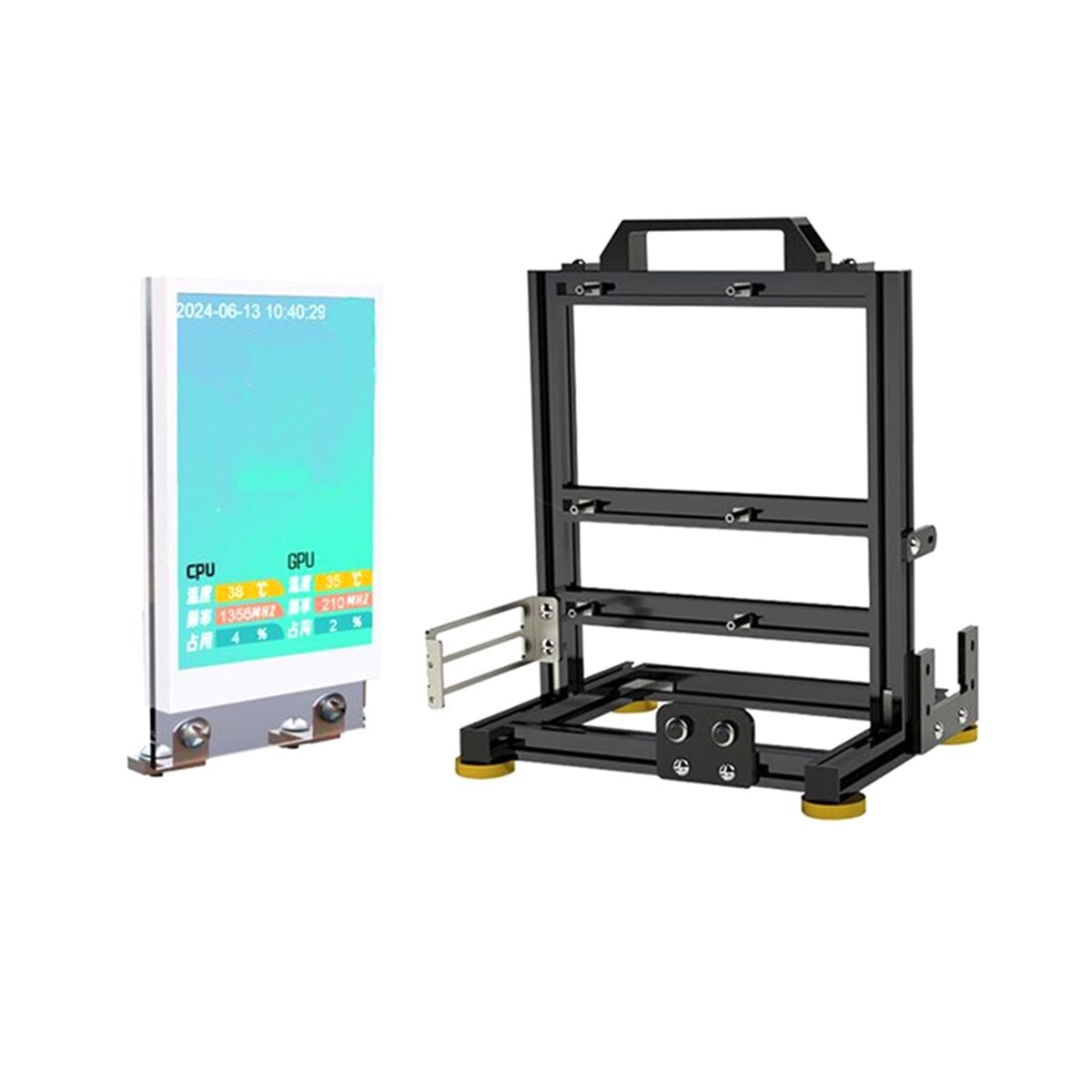 Boîtier PC Gamer ITX MOD + Écran - Tour ATX en aluminium à cadre ouvert ...