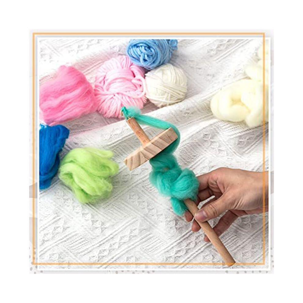 2Pc DIY Drop Spindle Top Whorl Yarn Spinner Hand Wooden Spinning Wheel ...