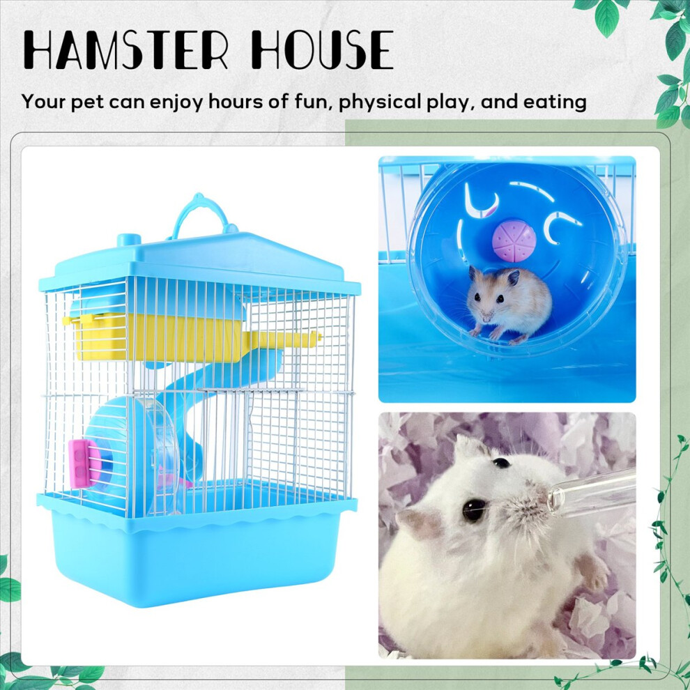 Pet Cage Hamster Cottage with Transparent Skylight Double Layer House ...