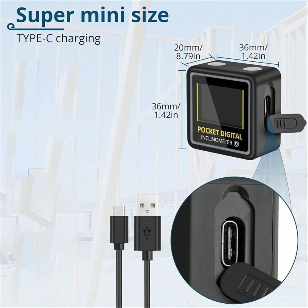 Mini rapporteur d'angle numérique rechargeable avec niveau à bulle et ...