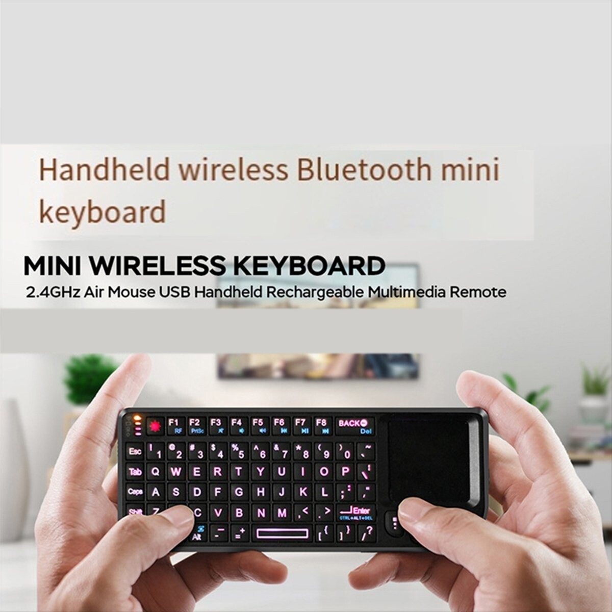 Handheld-Mini-Funktastatur (2,4 GHz) mit Touchpad-Maus für Smart-TV-Box ...