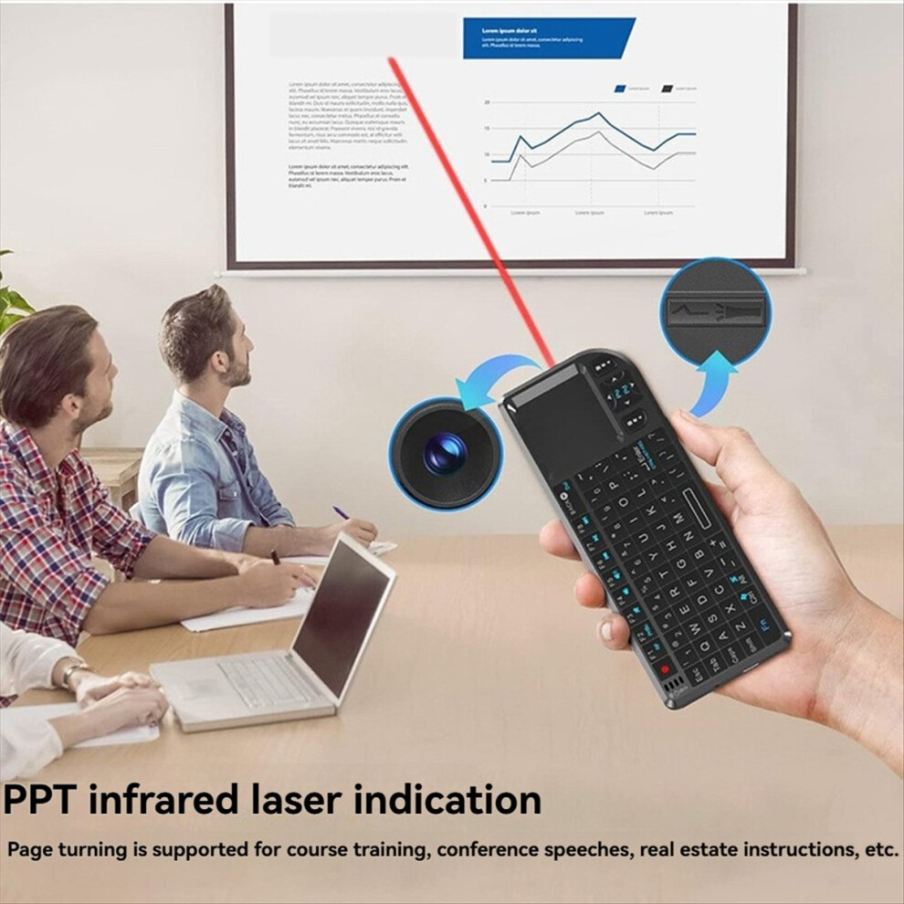 Handheld-Mini-Funktastatur (2,4 GHz) mit Touchpad-Maus für Smart-TV-Box ...