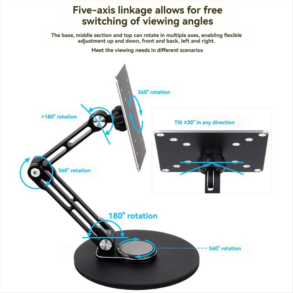 Monitor Desk Mount Portable Multi- Rotation Adjustable Stand Compatible ...