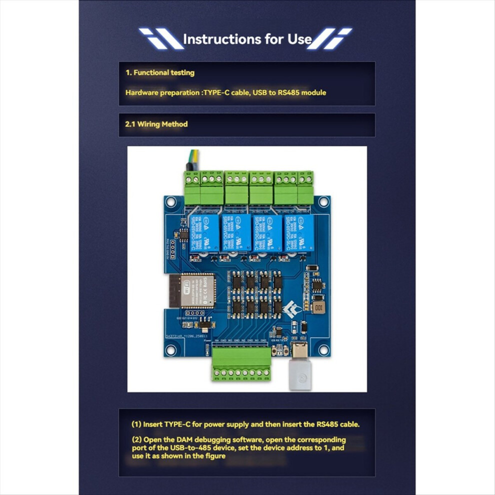 Μονάδα ρελέ 4 καναλιών ESP32 Modbus 9-24V TYPE-C με υποστήριξη Bluetooth RS485 WIFI Modbus on OnBuy