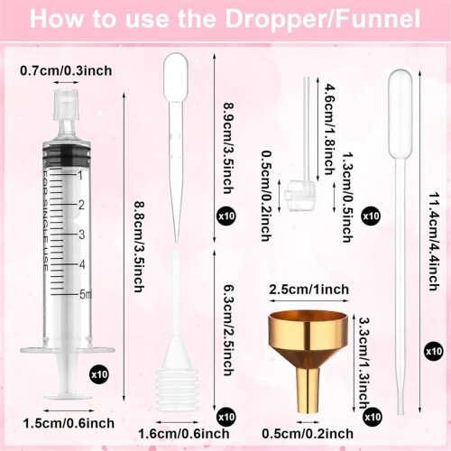 60 Pcs Perfume Refill Tool Kit Perfume Dispenser Transfer Kit for ...