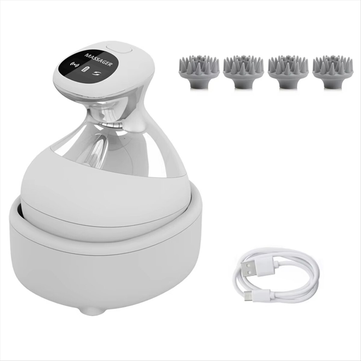 Masajeador eléctrico de cuero cabelludo con terapia de luz roja ...