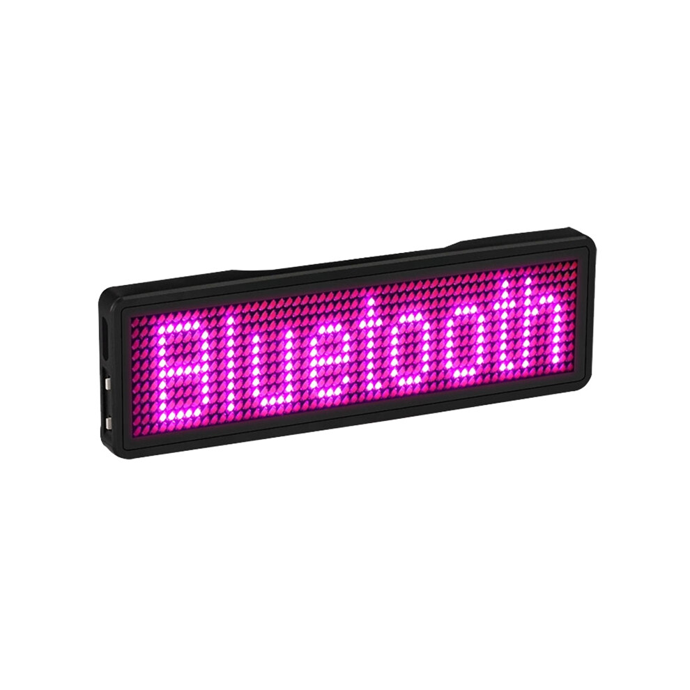 Bluetooth LED Name Badge Rechargeable Light Sign DIY Programmable ...