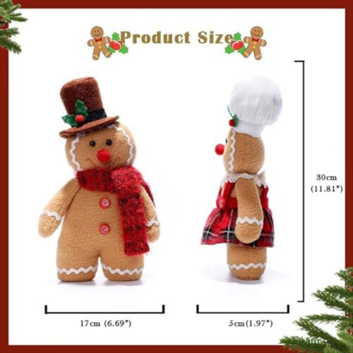 Peluche di pan di zenzero natalizio, peluche di omino di pan di zenzero ...