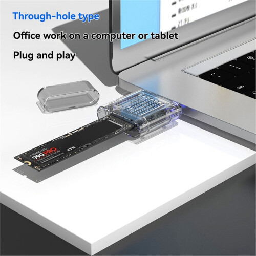 Detachable M.2 NVMe SSD Enclosure M.2 to Type-C USB3.2 External Adapter ...