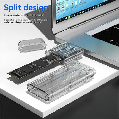 Detachable M.2 NVMe SSD Enclosure M.2 to Type-C USB3.2 External Adapter ...