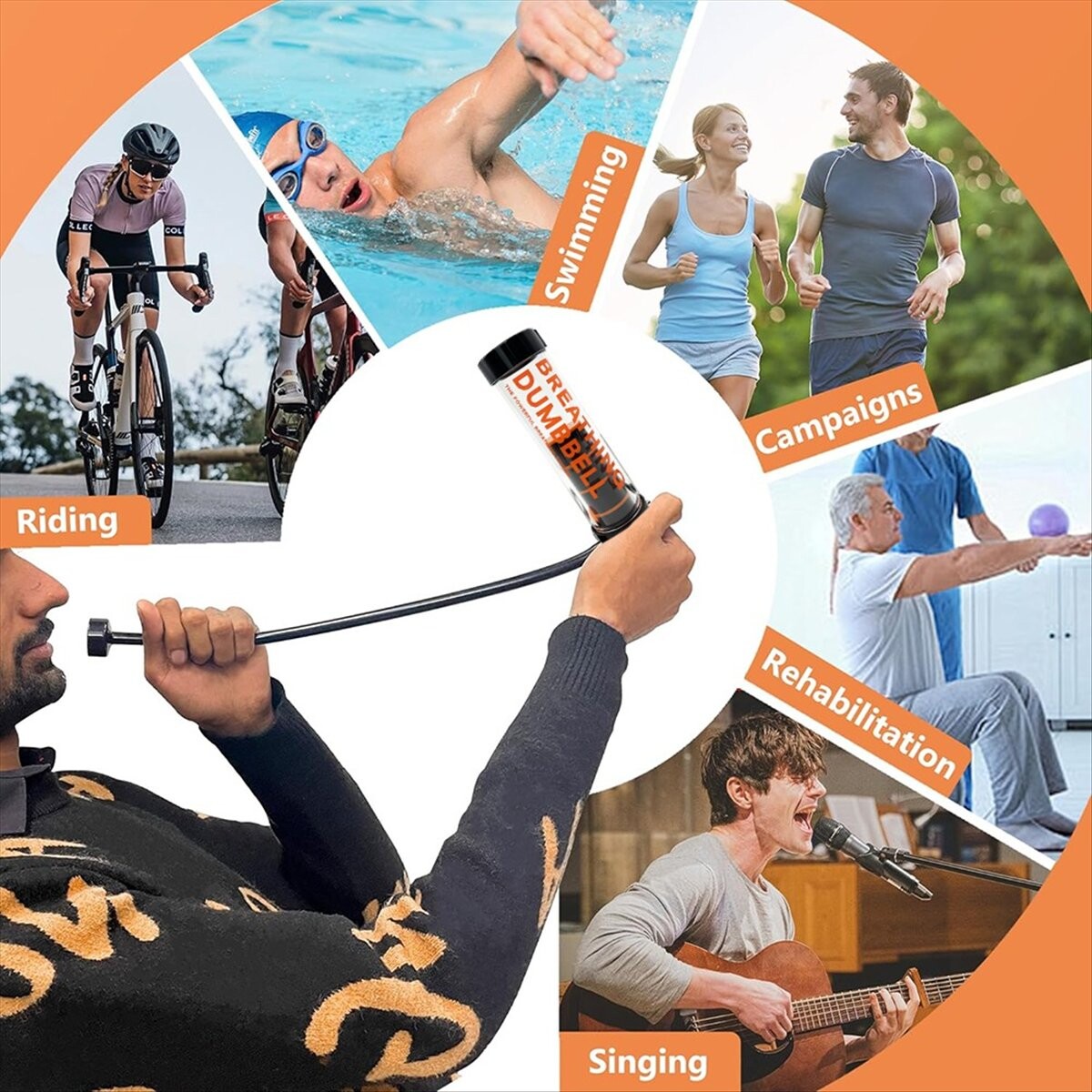 Mancuernas para ejercicios de respiración profunda, dispositivo natural ...