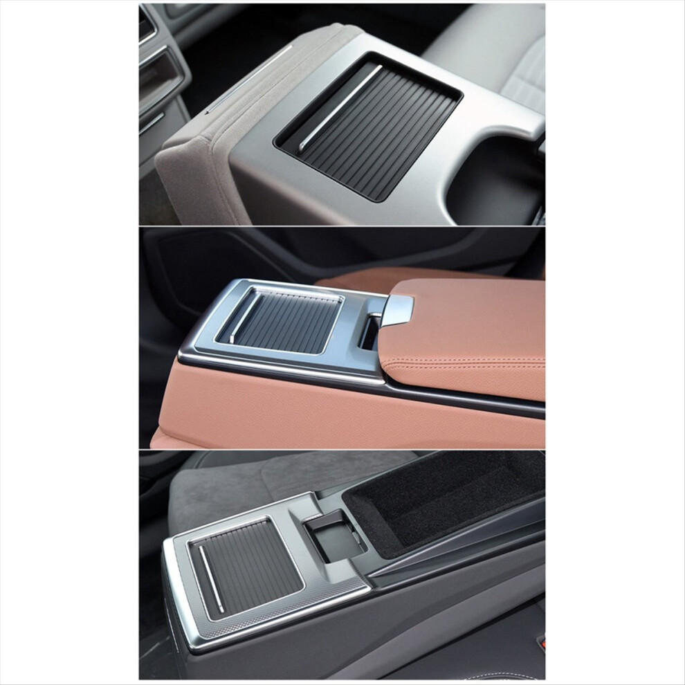 Car Rear Dash Armrest Box Cover Plate Cup Holder Pull Curtain for A6L ...