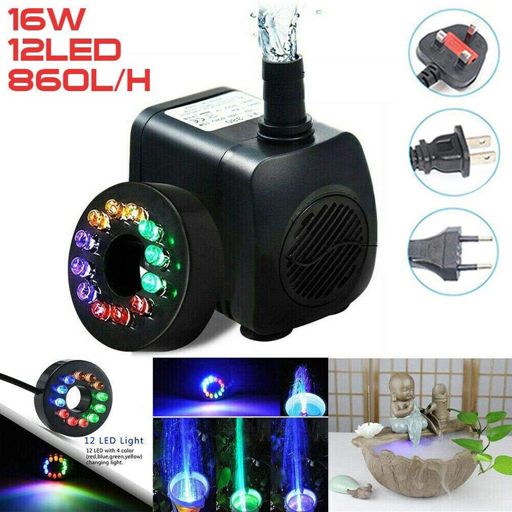 Pompe à eau submersible avec éclairage LED, micro-pompe ultra ...