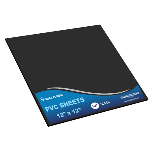 Mega Format Expanded PVC Plastic Sheets - 12"""" X 12"""" Rigid Black ...