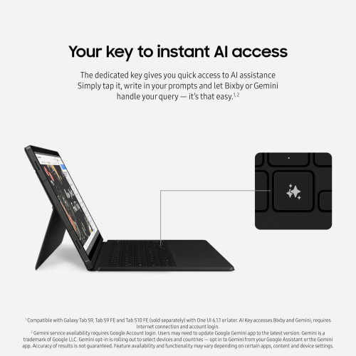 SAMSUNG Galaxy Tab S9 | S9 FE | S10 FE FE Book Cover Keyboard AI Key ...