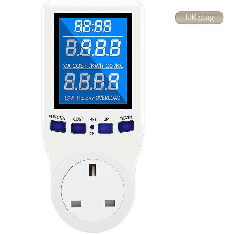 110/220V AC EU Power Meter Digital Display LCD Wattmeter Socket Wattage ...