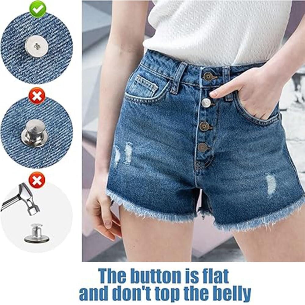 12 botones para jeans, sin costura, con alfileres, de repuesto, para ...
