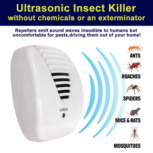Compact Design Ultrasonic Pest Repeller, Eco Humane Non-Toxic Chemical ...