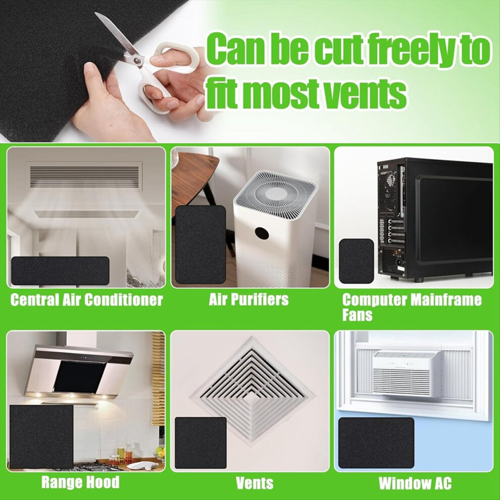 Extra Large Cuttable Air Conditioner Filters - Cut to Fit Carbon Pad ...