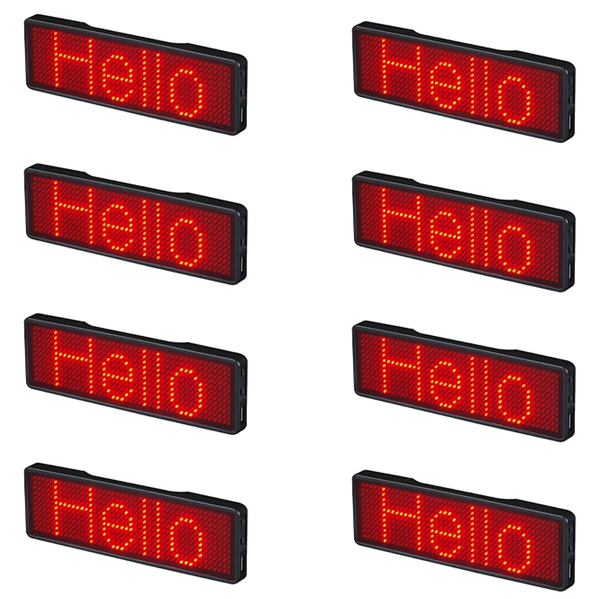 8 badges nominatifs LED Bluetooth rechargeables, panneau lumineux ...
