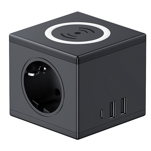 Wireless Charging Cube Socket European Standard PD15W Fast Charging USB ...