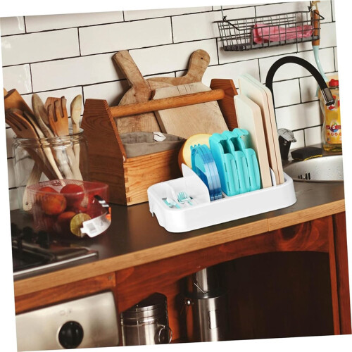 Organizer Tray Cutting Board Holder with Removable Compartments for ...