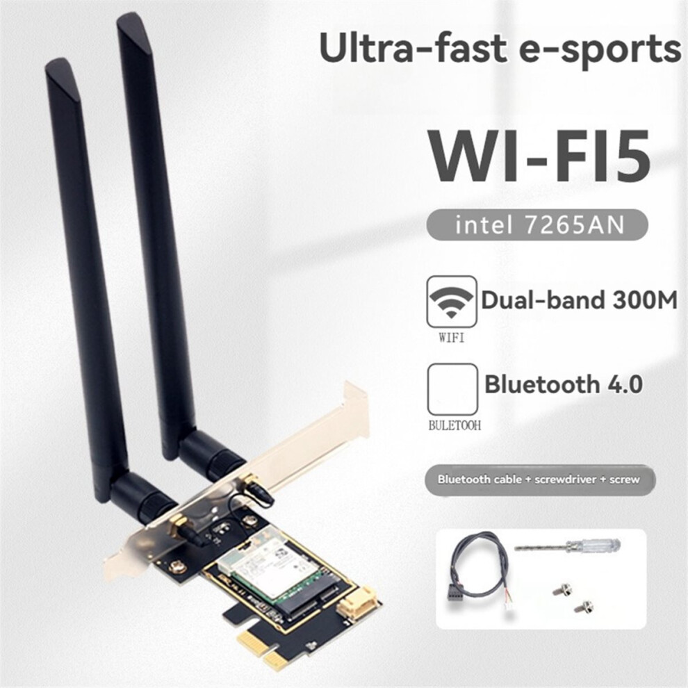 7265AN WiFi 5 Card PCI-E Wireless Network Card Dual Band 2.4G/5GHz ...